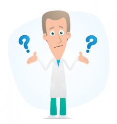 Doctor clutching his head Royalty Free Vector Image