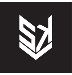 Sk logo monogram triple ribbon style line design Vector Image