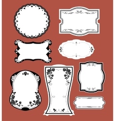 Black line calligraphy ribbon frame banner set Vector Image