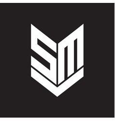 Sm logo monogram isolated with shield and crown Vector Image