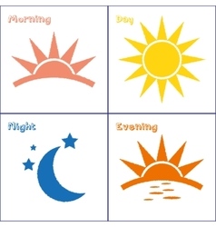 Opposite adjective words with day and night Vector Image