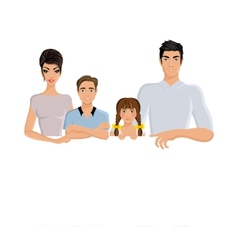 Happy asian family holding hands and walking Vector Image