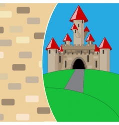 Castle tower wall with bridge Royalty Free Vector Image