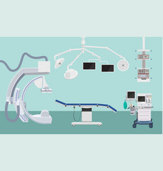 Surgeon team at work in operating room Royalty Free Vector