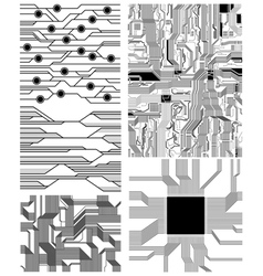 Microchip frame electronic chip cpu border Vector Image