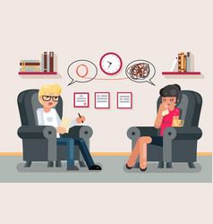 Cartoon psychologist composition Royalty Free Vector Image