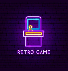 Retro game neon label Royalty Free Vector Image