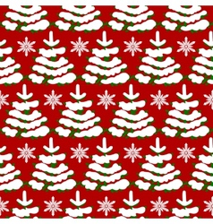Red seamless pattern with christmas trees eps10 Vector Image