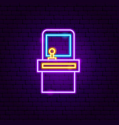 Retro game neon label Royalty Free Vector Image