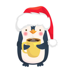 Cute penguin wear winter clothes Royalty Free Vector Image
