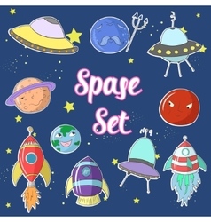 Wrecked crashed ufo sketch Royalty Free Vector Image