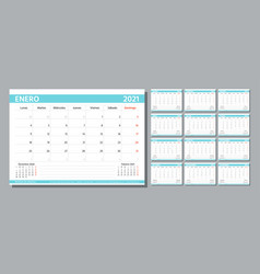 2021 spanish calendar template layout year Vector Image