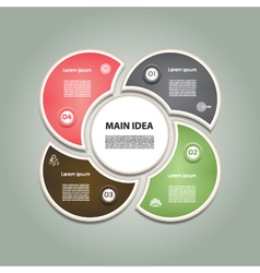 Cyclic diagram with four steps and icons Vector Image