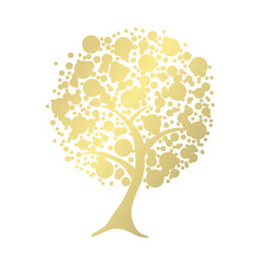 Golden tree symbol Royalty Free Vector Image - VectorStock