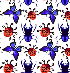 Insect icon set lady bug mosquito butterfly bee Vector Image