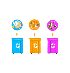 Waste sorting different types garbage paper Vector Image