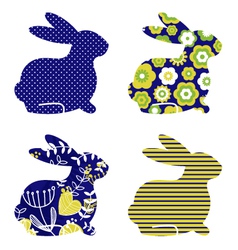 Spring bunny set Royalty Free Vector Image - VectorStock