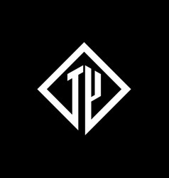 Ty logo monogram shield shape with crown design Vector Image