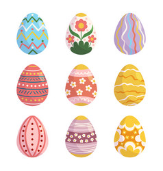 Collection of easter icons featuring traditional Vector Image