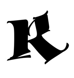 Letter r in gothic style alphabet the symbol Vector Image