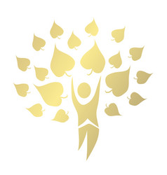 Golden tree symbol Royalty Free Vector Image - VectorStock