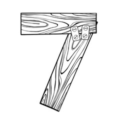 Sign language number 7 Royalty Free Vector Image