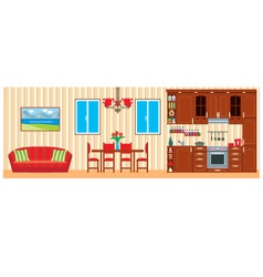 Stylized kitchen interior for animation and design