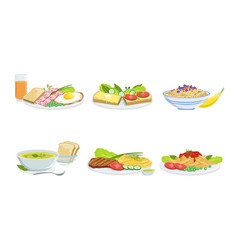 Different types of food Royalty Free Vector Image