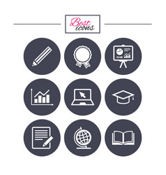 Education and study icon presentation signs Vector Image