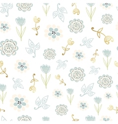 Floral icons pattern seamless white background Vector Image