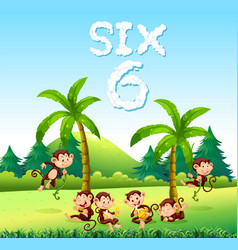 Monkey on isolated nature Royalty Free Vector Image