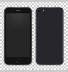 Mobile phone mockup black color with transparent Vector Image
