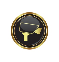 Metallic video camera button Royalty Free Vector Image