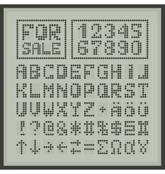 Digital led font alphabet letters and numbers Vector Image