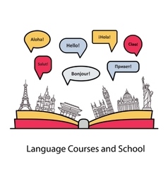 German language school logo course concept Vector Image