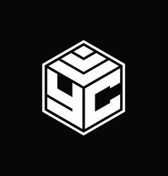 Yc logo letter monogram with triangle slice Vector Image