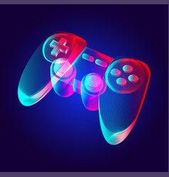 Red neon color game controller Royalty Free Vector Image
