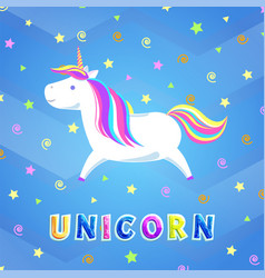Background with unicorns rainbow Royalty Free Vector Image