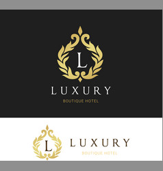 Golden luxury letter v logo Royalty Free Vector Image