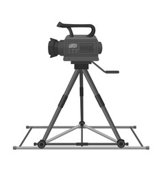 Cinema movie camera side view template Royalty Free Vector