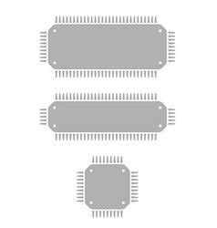 Microchip frame electronic chip cpu border Vector Image