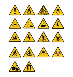Hazard warning signs caution icons Royalty Free Vector Image