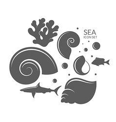 Sea coral light blue icon colorful aquatic life Vector Image