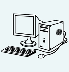 Cartoon smiling desktop computer Royalty Free Vector Image