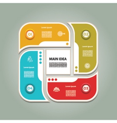 Cyclic diagram with four steps and icons Vector Image