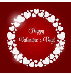 Happy valentines day card with heart music notes Vector Image
