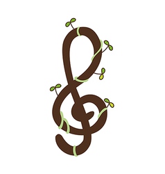 Treble clef sign with wings Royalty Free Vector Image