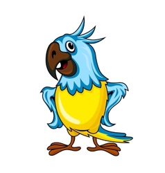 Cartoon a happy pointing parrot bird Royalty Free Vector