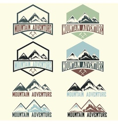 Set of vintage labels mountain adventure Vector Image