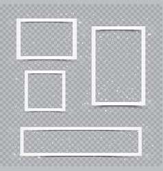 White thin rectangular frame with shadow Vector Image